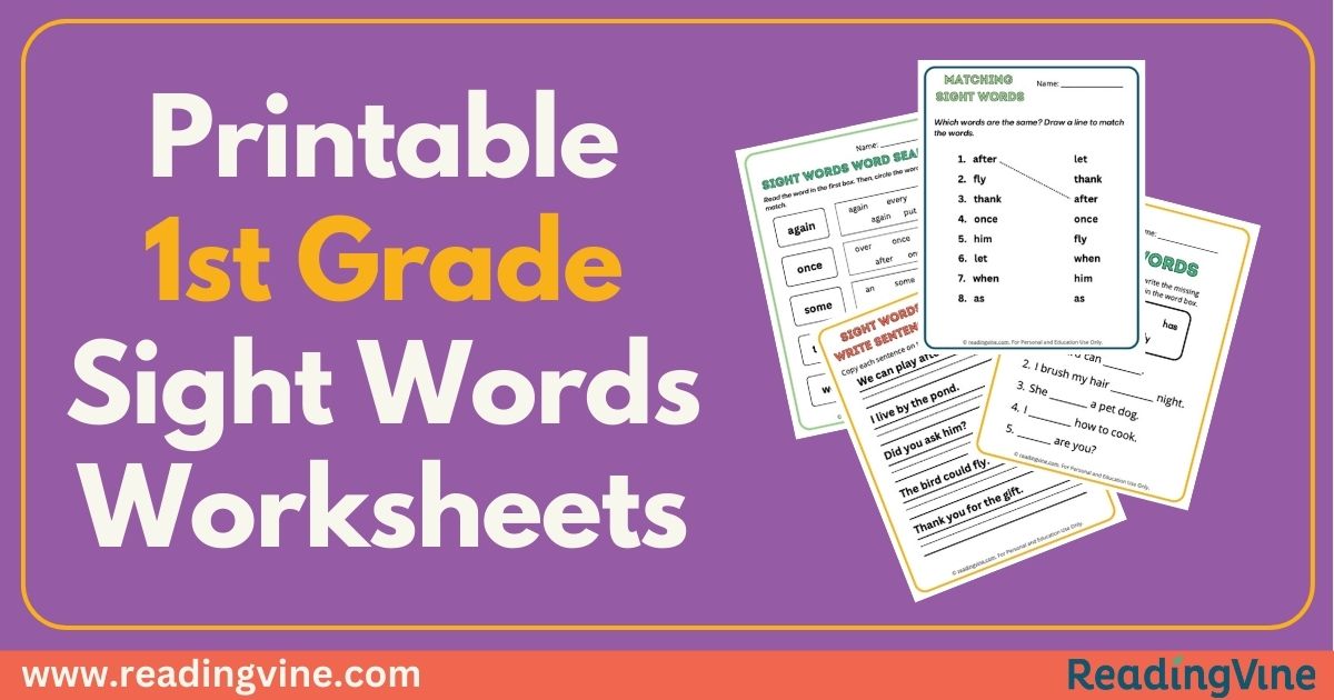 First Grade Sight Words Worksheets - ReadingVine First Grade Sight Words Worksheets - ReadingVine
