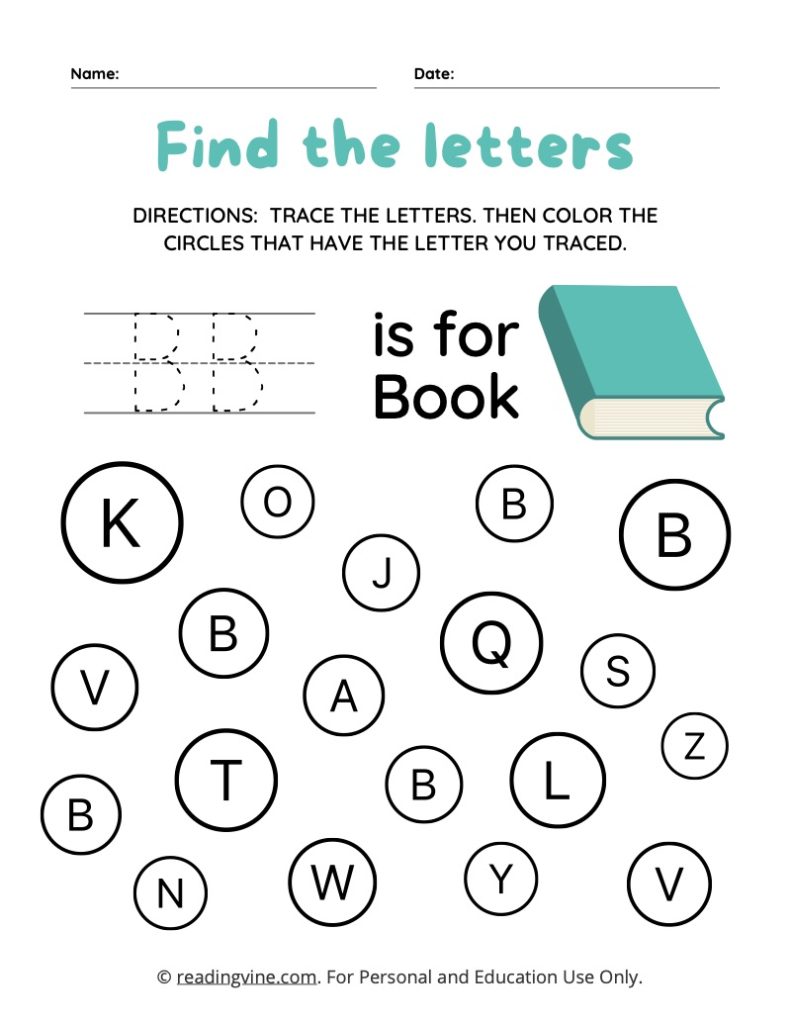 Letter B Worksheets for Pre-K & Kindergarten | ReadingVine