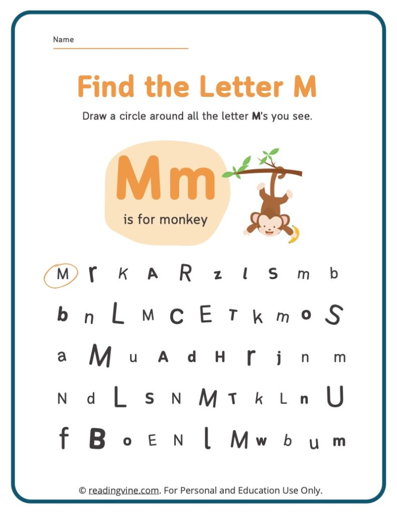 Letter M Worksheets for Pre-K & Kindergarten | ReadingVine
