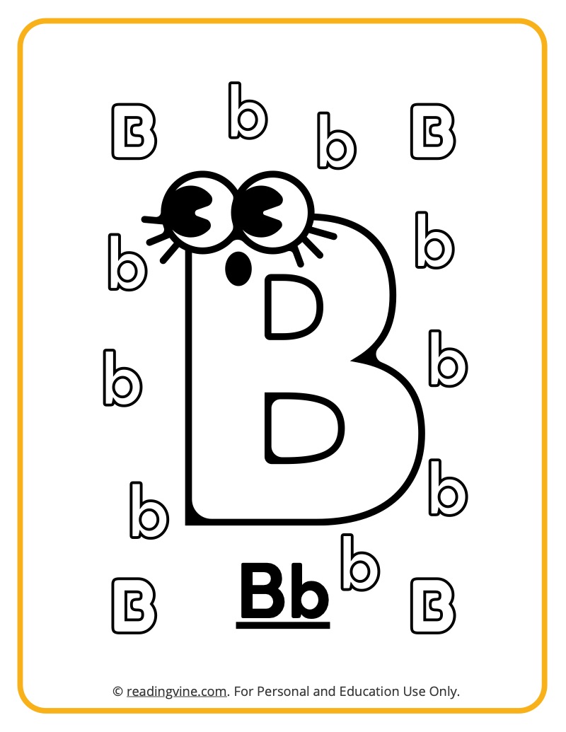Letter B Coloring Pages Free Printable Sheets For Preschool Letter B Coloring Pages Free Printable Sheets For Preschool