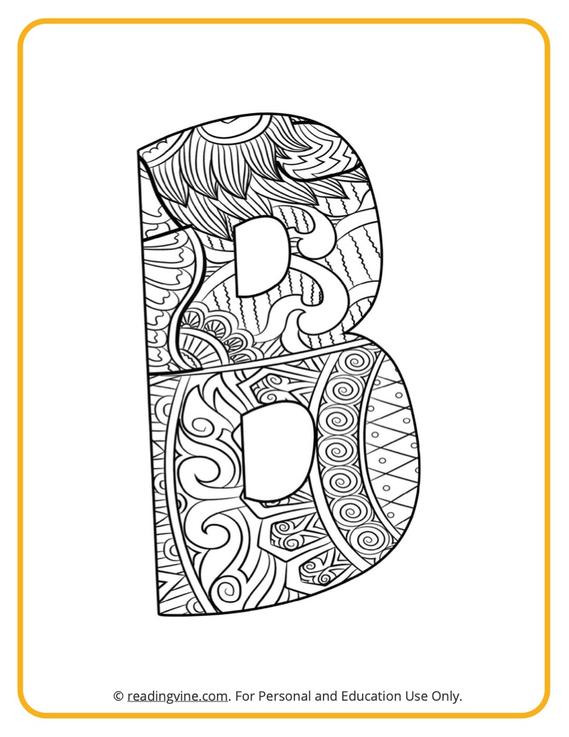 Letter B Coloring Pages Free Printable Sheets For Preschool