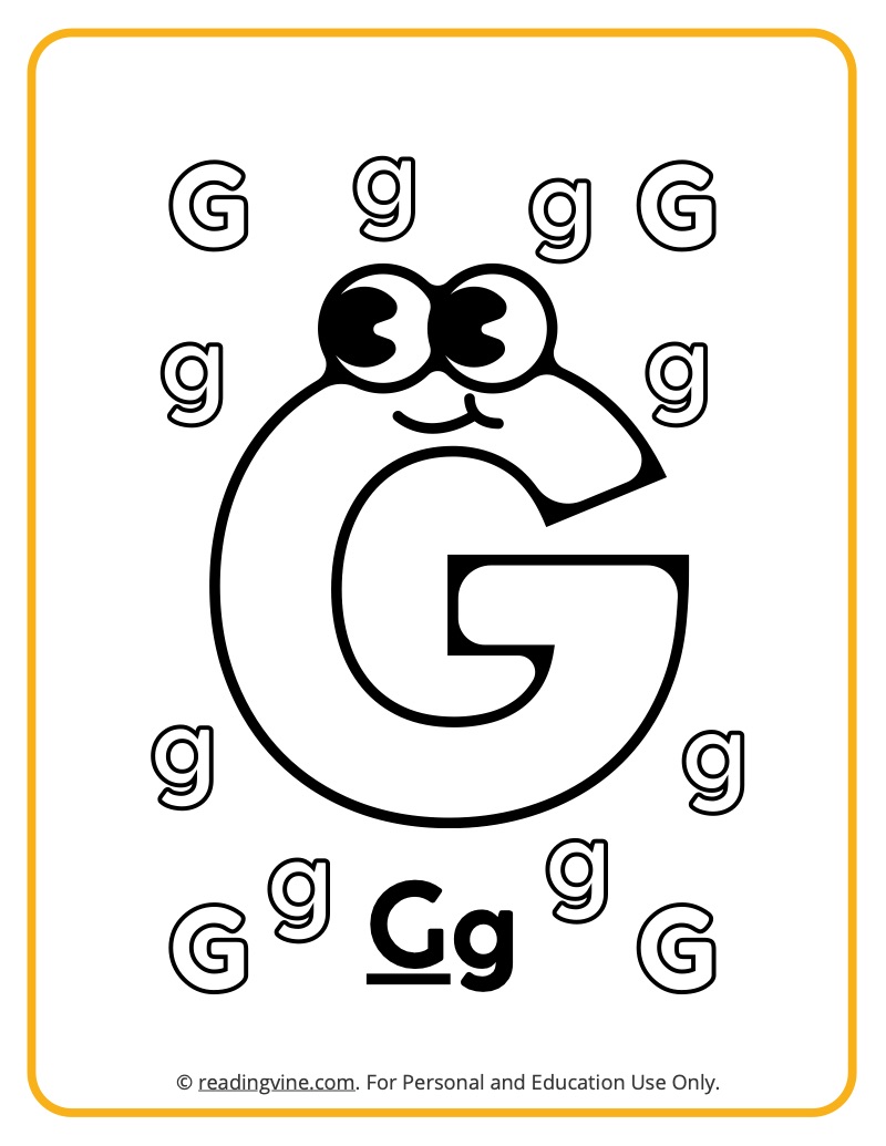 Letter G Coloring Pages Google Eyes Image ReadingVine