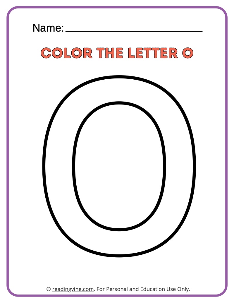 Letter O Coloring Activity image ReadingVine Letter O Coloring Activity image ReadingVine