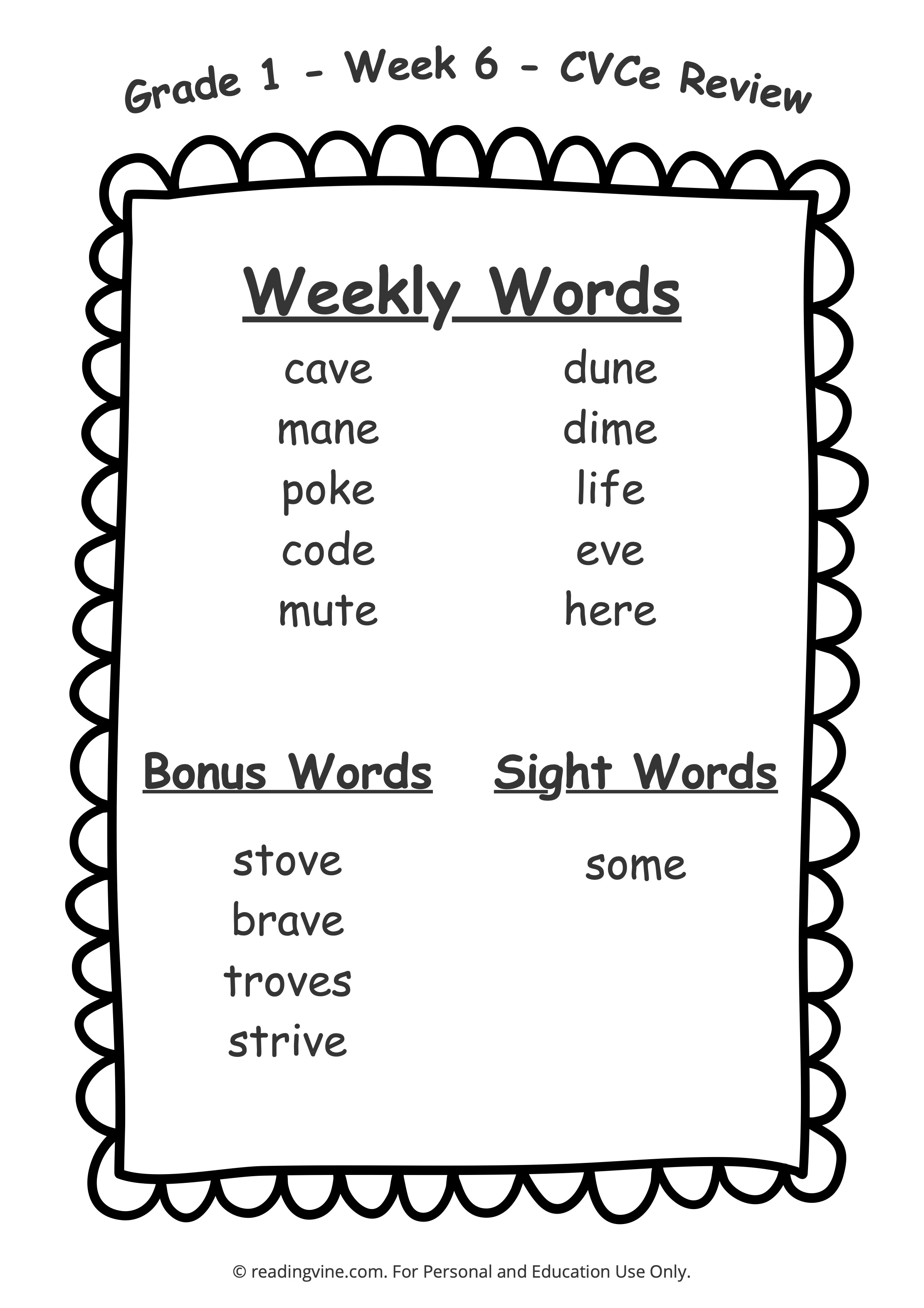1st Grade Spelling Words Week 6R image ReadingVine 1st Grade Spelling Words Week 6R image ReadingVine