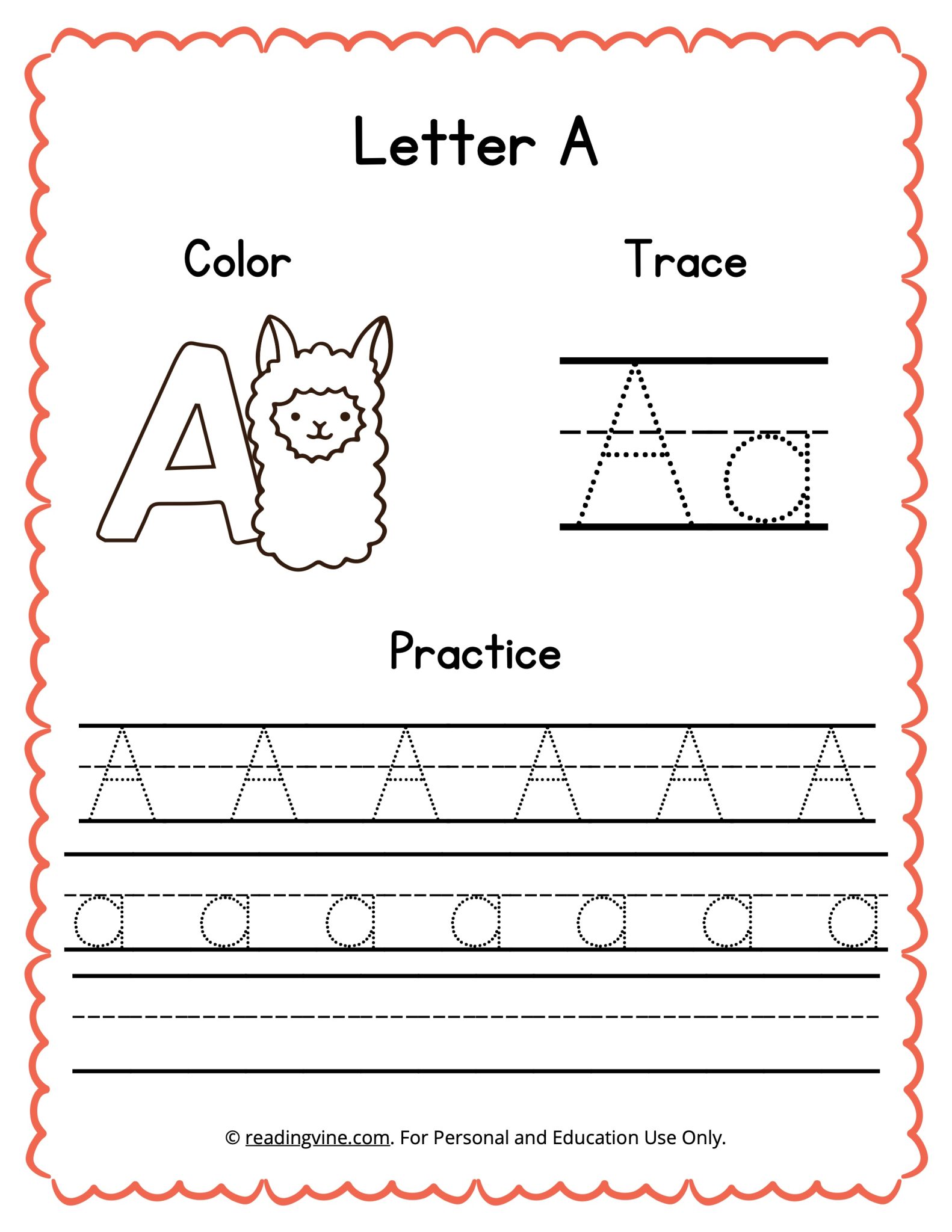 Color, Trace, and Write the Letter A Worksheet-image - ReadingVine Color, Trace, and Write the Letter A Worksheet-image - ReadingVine
