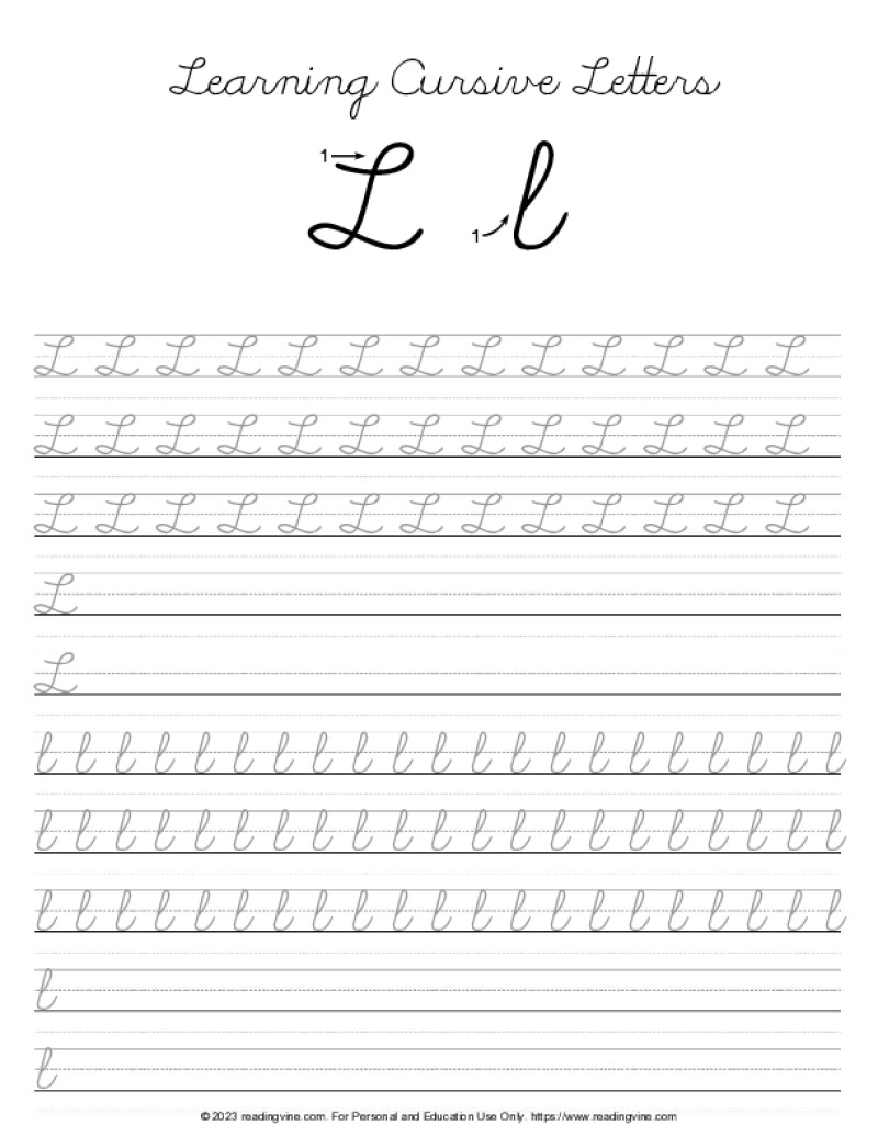 Cursive Writing Letter L ReadingVine Cursive Writing Letter L ReadingVine