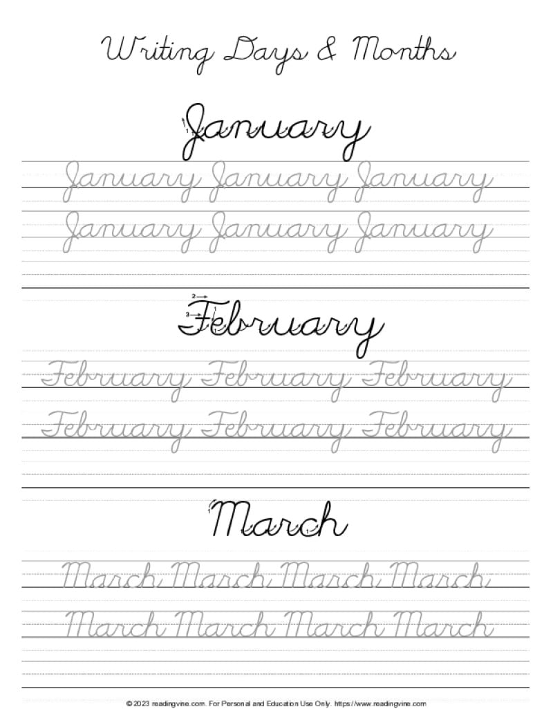 Cursive Writing Practice Sheets Pdf Readingvine