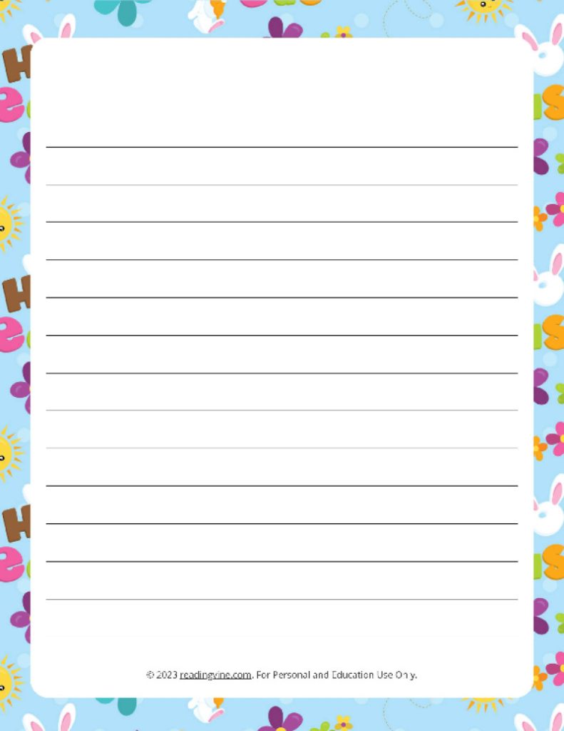 Printable Lined Sheets of Paper | Free PDF Sheets | ReadingVine
