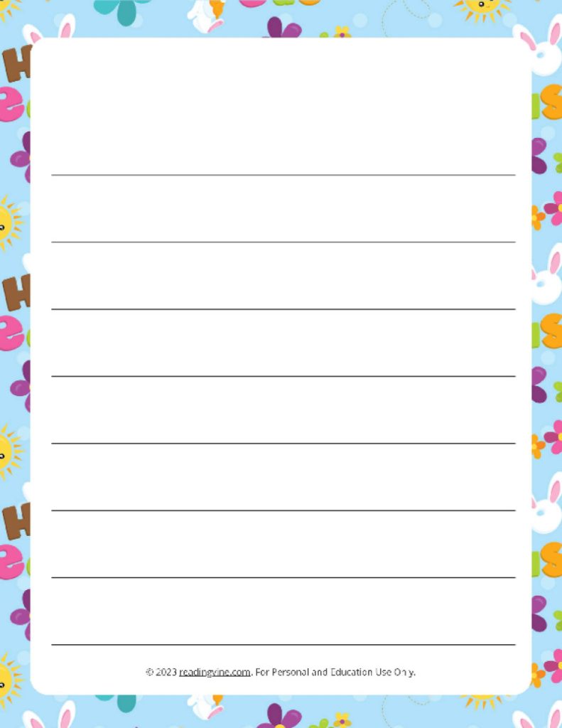 Printable Lined Sheets of Paper | Free PDF Sheets | ReadingVine