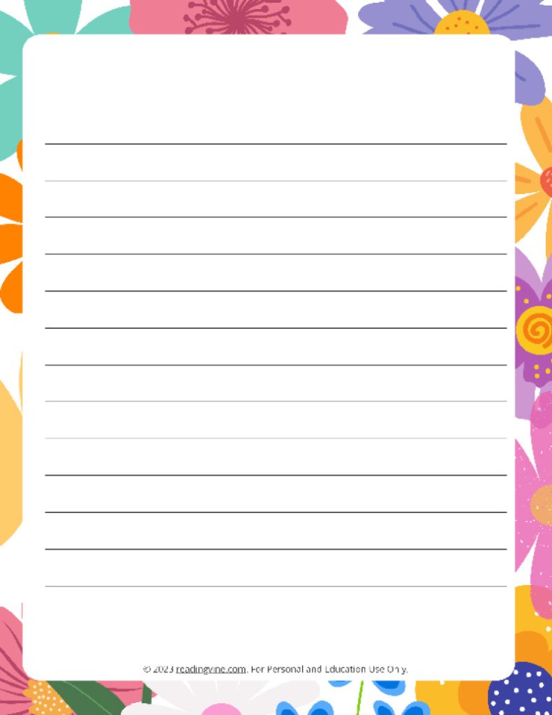 Printable Lined Sheets of Paper | Free PDF Sheets | ReadingVine