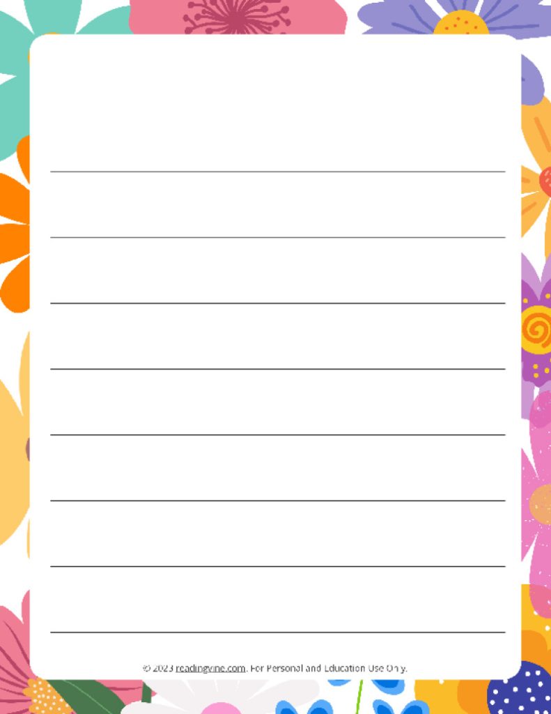 Printable Lined Sheets of Paper | Free PDF Sheets | ReadingVine