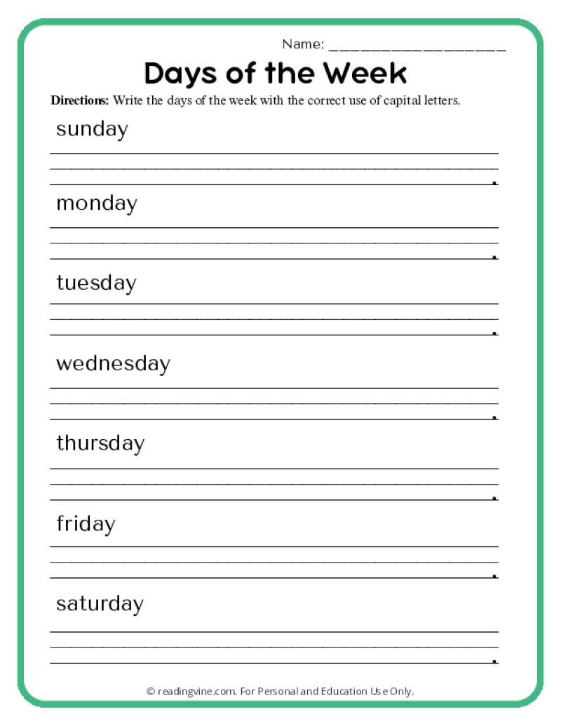 Capitalization Worksheets ReadingVine Capitalization Worksheets ReadingVine