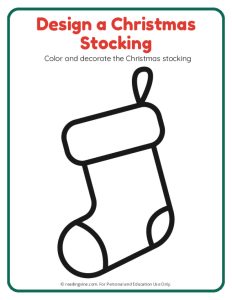 Design a Christmas Stocking Holiday Coloring Activity - ReadingVine