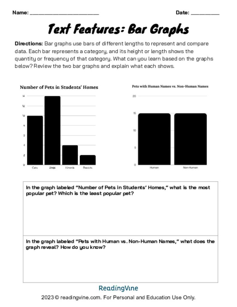 Understanding Text Features Extension Activity-Image - ReadingVine Understanding Text Features Extension Activity-Image - ReadingVine