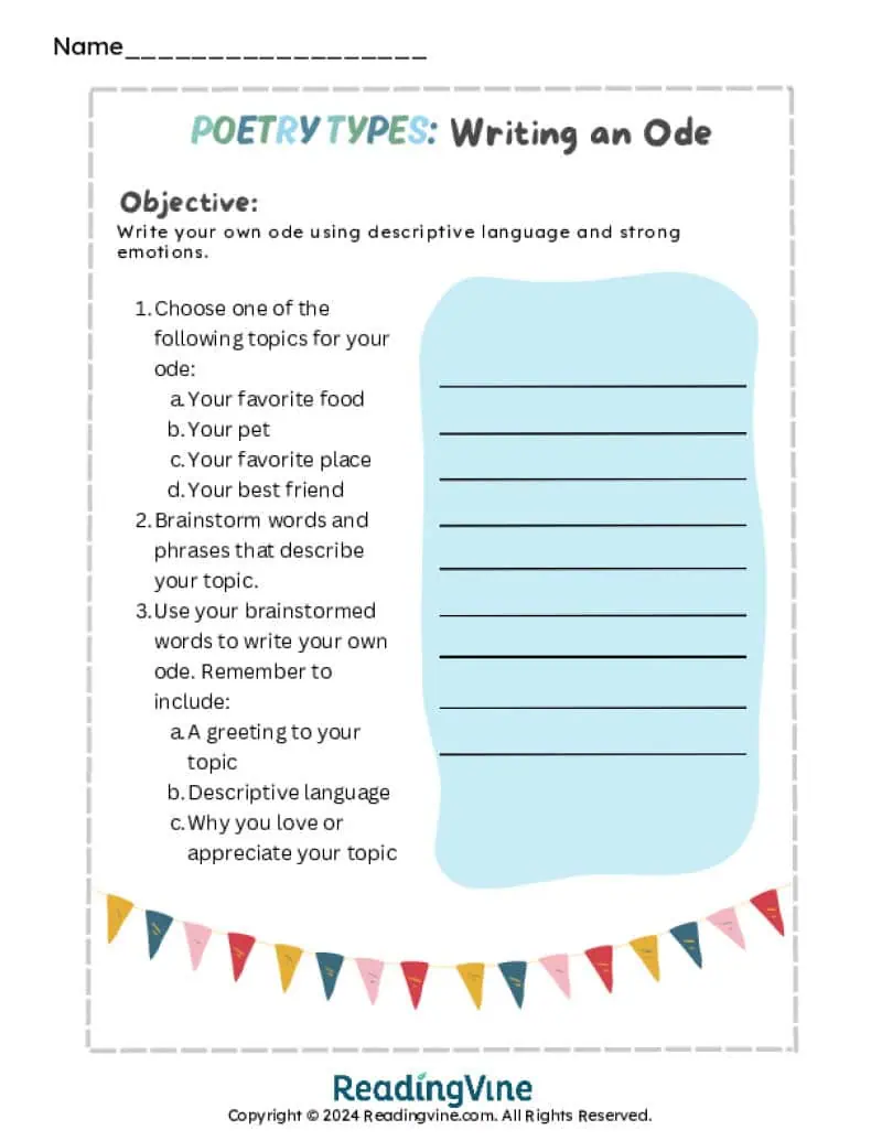 Ode Poem Examples And Activities ReadingVine Ode Poem Examples And Activities ReadingVine