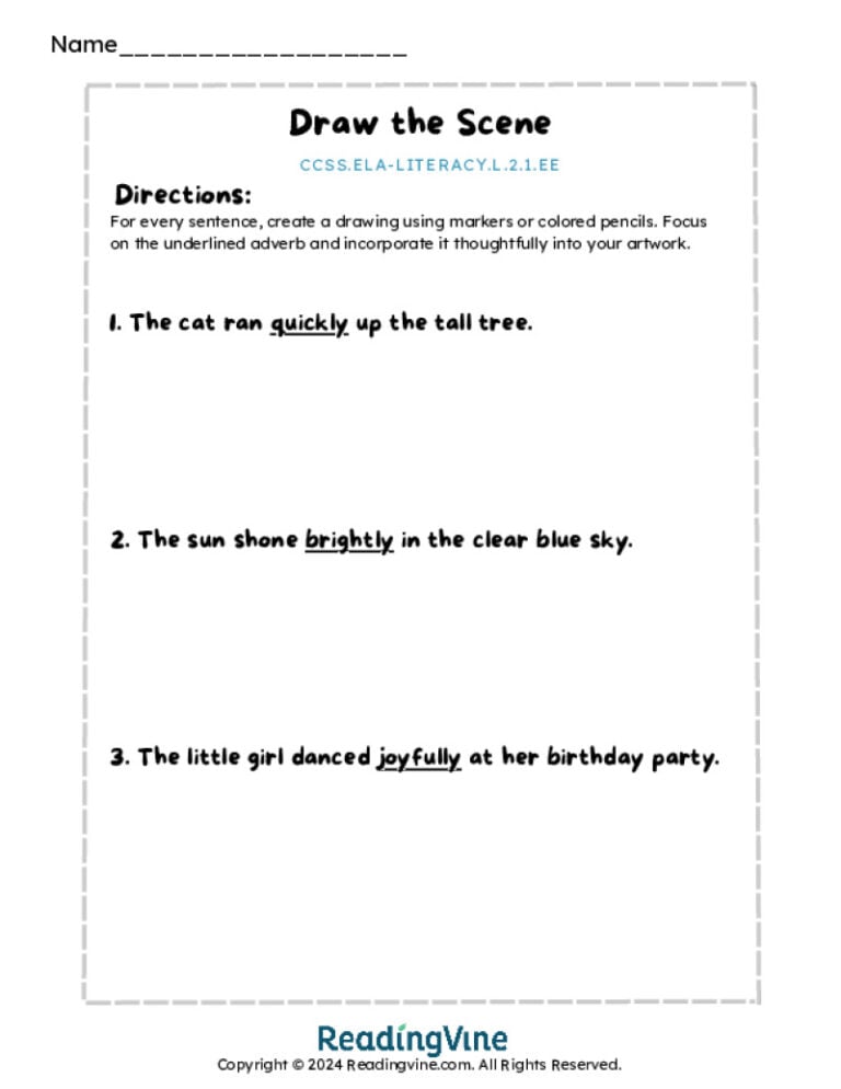 Adverbs Draw the Scene - ReadingVine