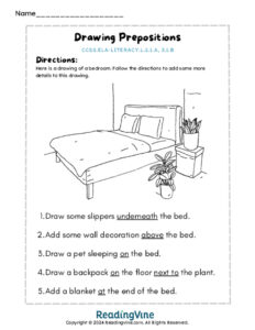 Drawing Prepositions - ReadingVine